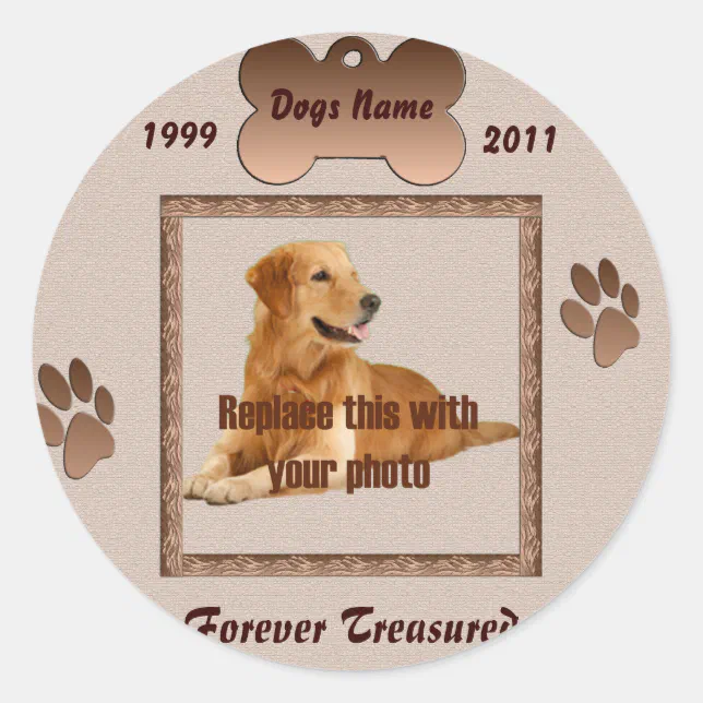 In Memory of Your Dog Classic Round Sticker | Zazzle