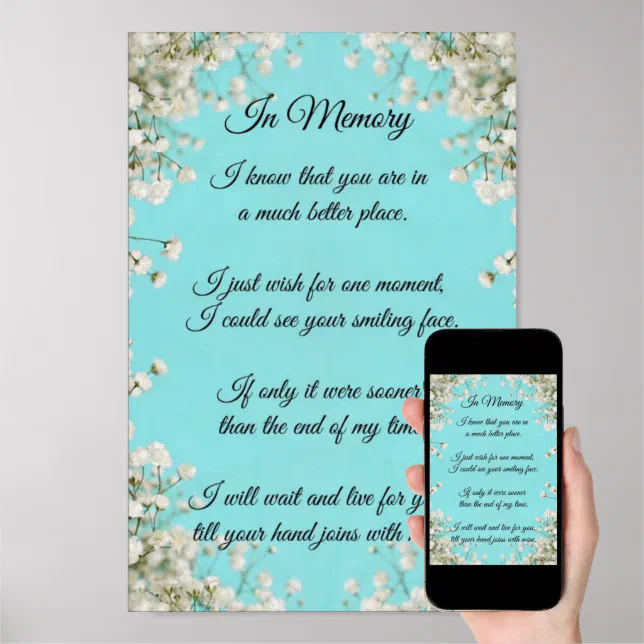 In Memory Poster | Zazzle