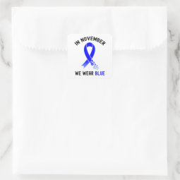 In November We Wear Blue, World Diabetes Day Square Sticker | Zazzle