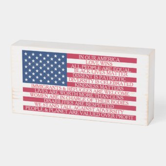 In Our America Wooden Box Sign | Zazzle
