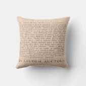 In Praise of the Authors Antique Latin Texts Throw Pillow | Zazzle