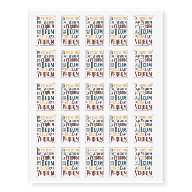In Principio Erat Verbum Latin Bible Verse Temporary Tattoos | Zazzle