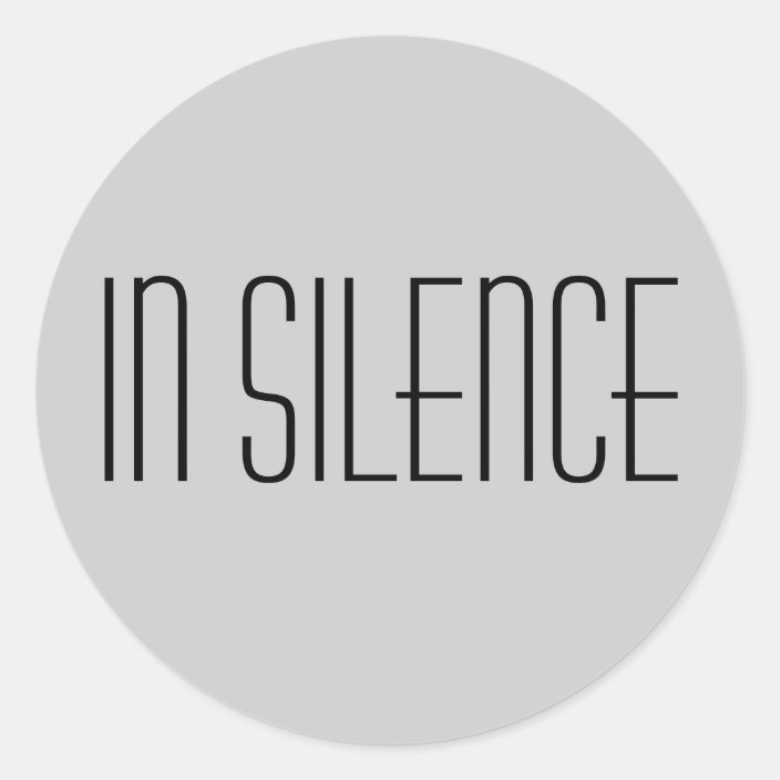 In Silence Sticker--Grey Modern Classic Round Sticker | Zazzle.com