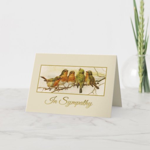 In Sympathy Vintage birds Card | Zazzle