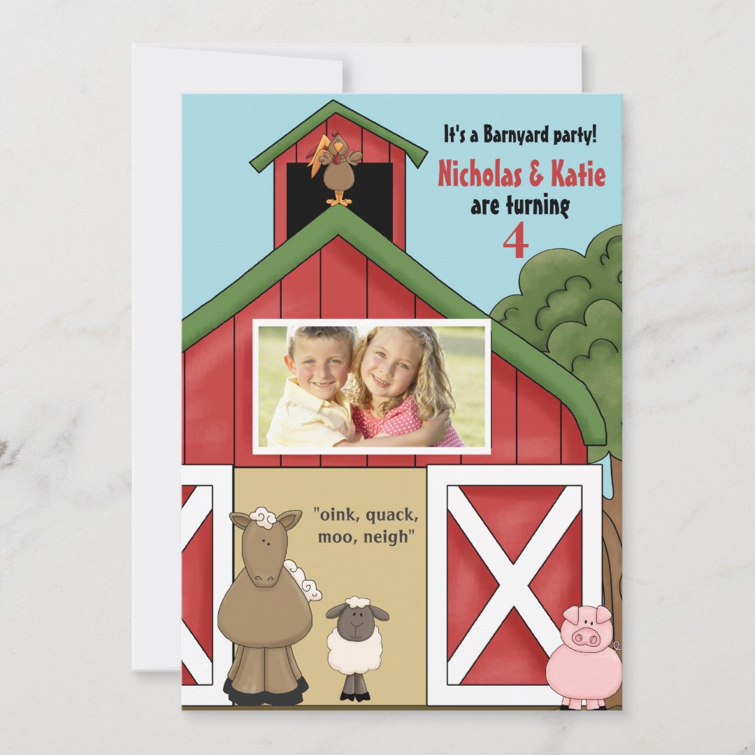 In the Barn Photo Birthday Party Invitation | Zazzle