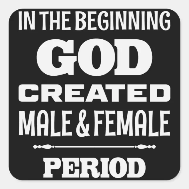 In the Beginning God Created - Christian Square Sticker | Zazzle