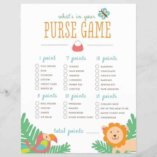 In the Jungle What's in Your Purse? Game | Zazzle.com