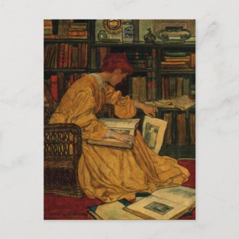 In the Library Postcard | Zazzle