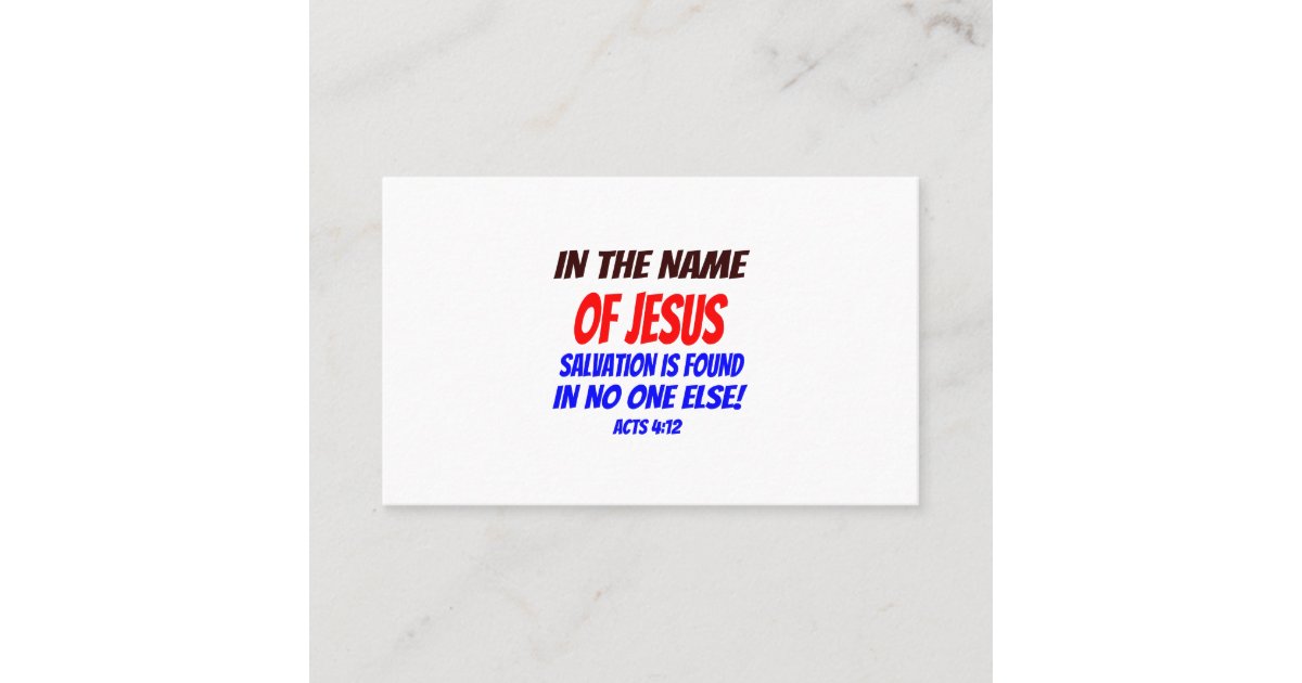 IN THE NAME OF JESUS BUSINESS CARD | Zazzle