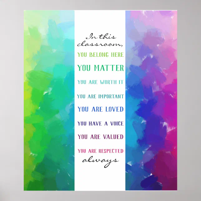In This Classroom Rainbow Poster | Zazzle