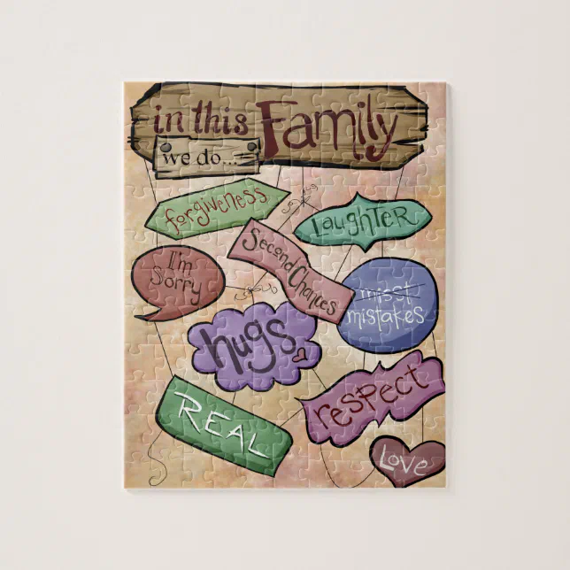 In This Family...Inspirational Quote Art Jigsaw Puzzle | Zazzle