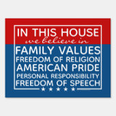 In This House Conservative Values Voter Sign | Zazzle