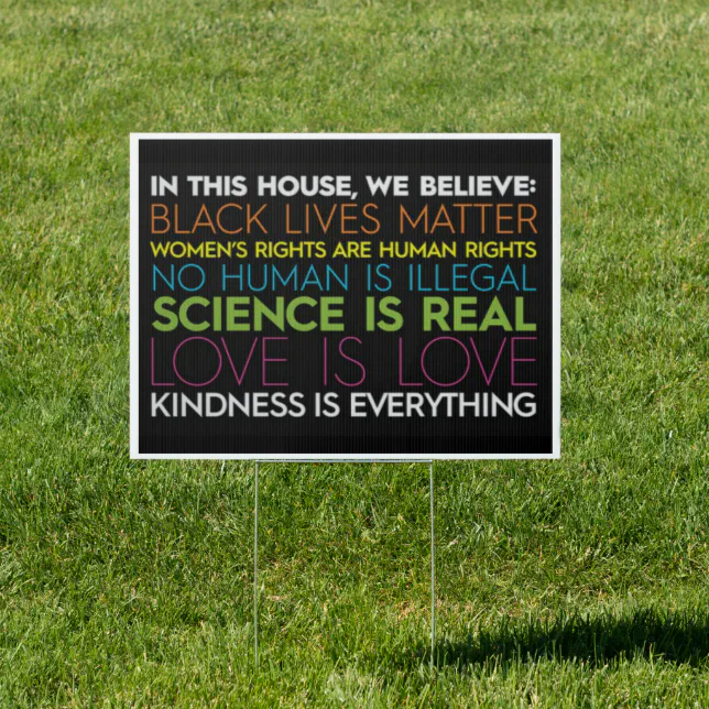 In this house we believe black lives matter sign | Zazzle