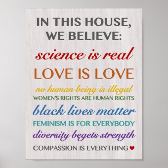 In This House We Believe Poster | Zazzle