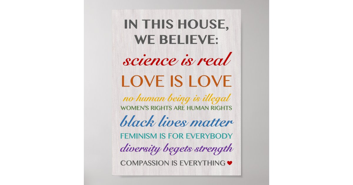 In This House We Believe Poster | Zazzle