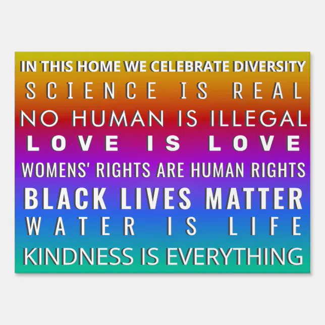 In this house we Celebrate Diversity DBL Side Sign | Zazzle