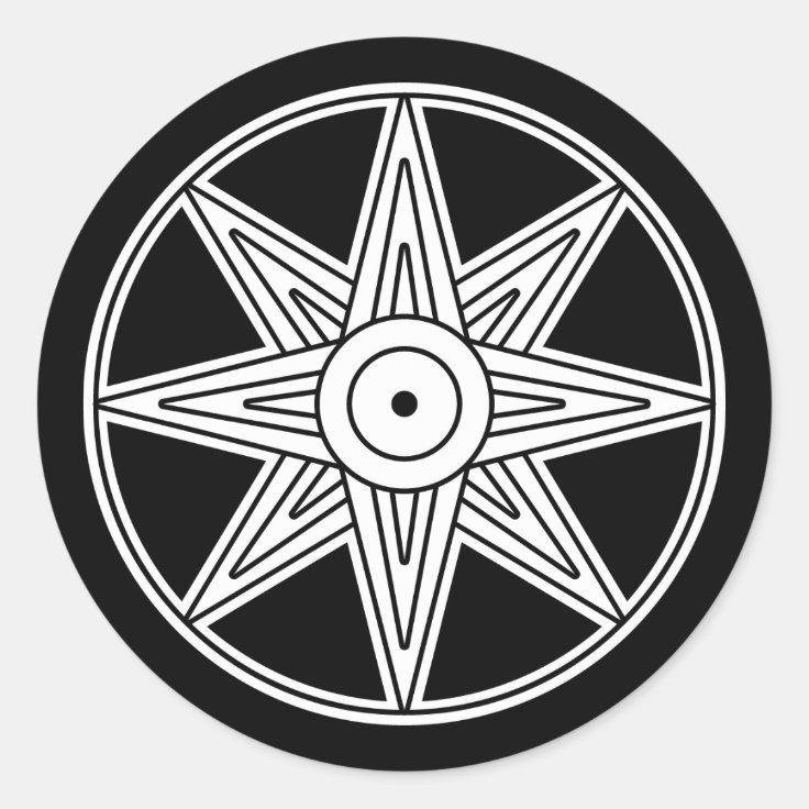 Inanna Star Symbol Classic Round Sticker | Zazzle