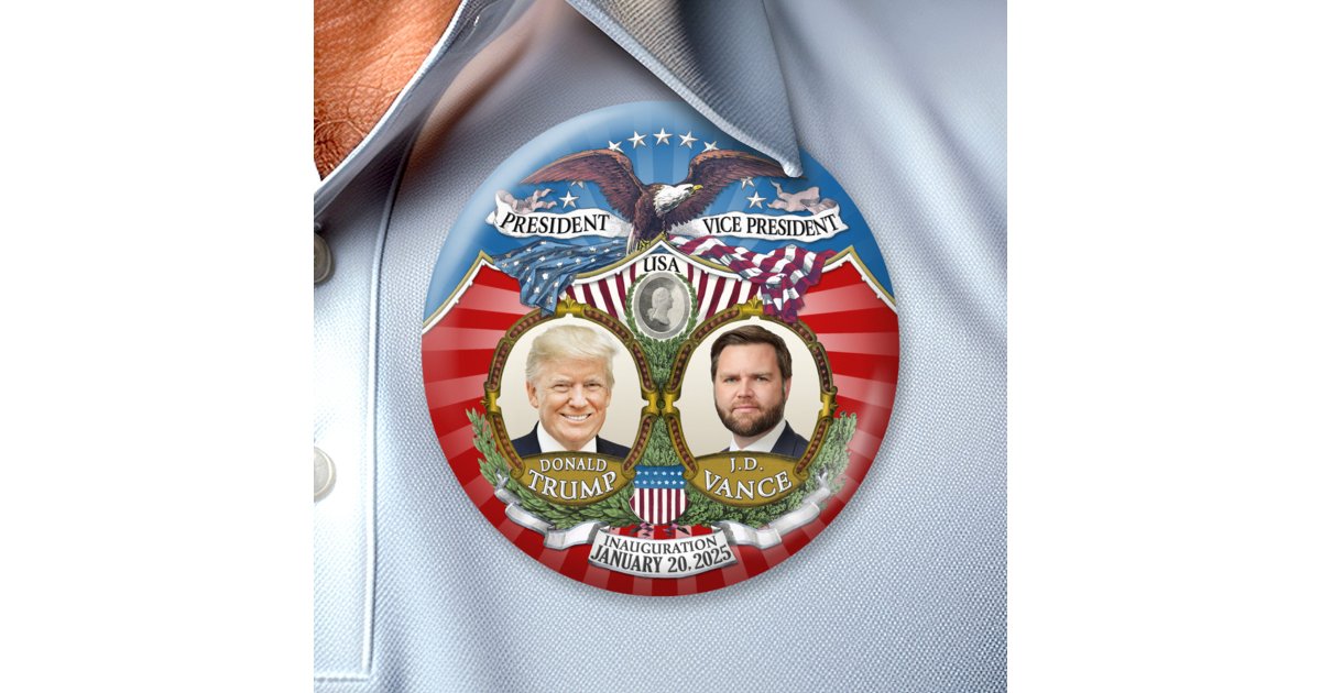 Inauguration Victory - Donald Trump JD Vance Button | Zazzle