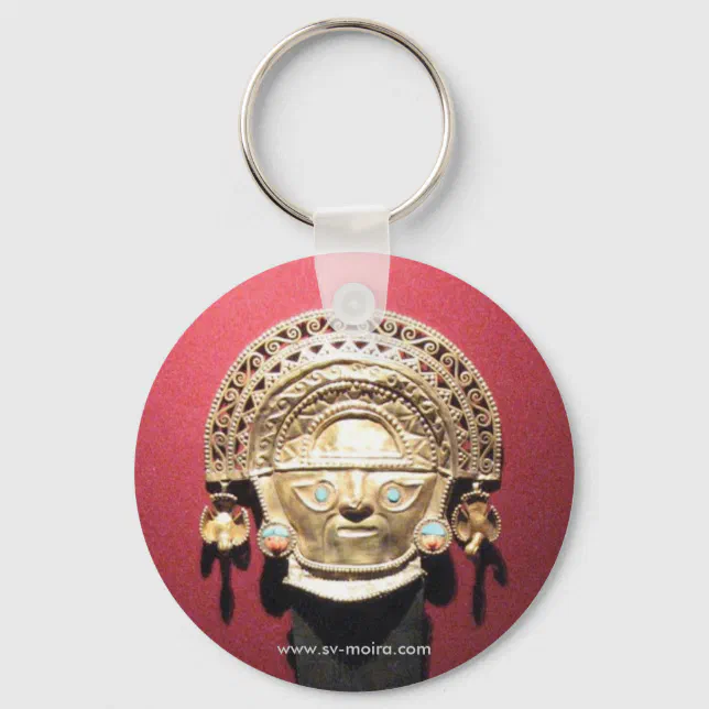Inca gold ceremonial knife (Tumi), Lima, Peru Keychain | Zazzle
