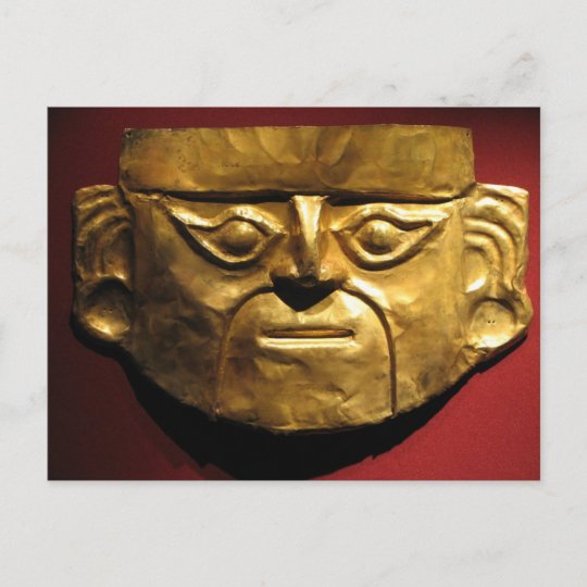 Inca gold mask, Lima, Peru Postcard | Zazzle.com