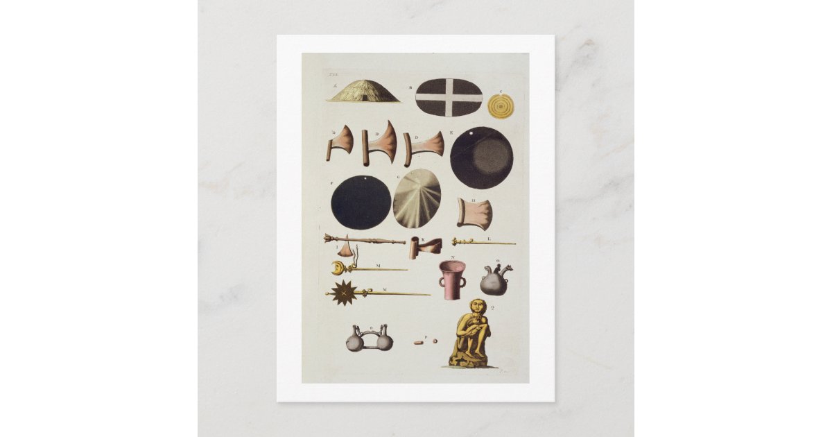 Inca tools and artefacts, Peru, from 'Le Costume A Postcard | Zazzle