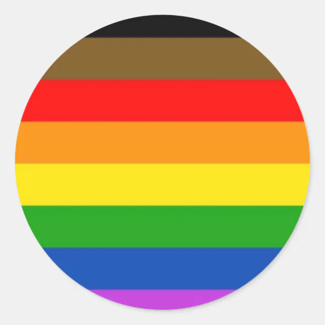 Inclusive LGBT Pride Flag Classic Round Sticker | Zazzle