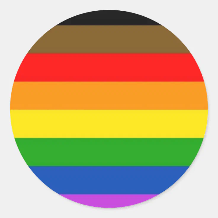 Inclusive LGBT Pride Flag Classic Round Sticker | Zazzle