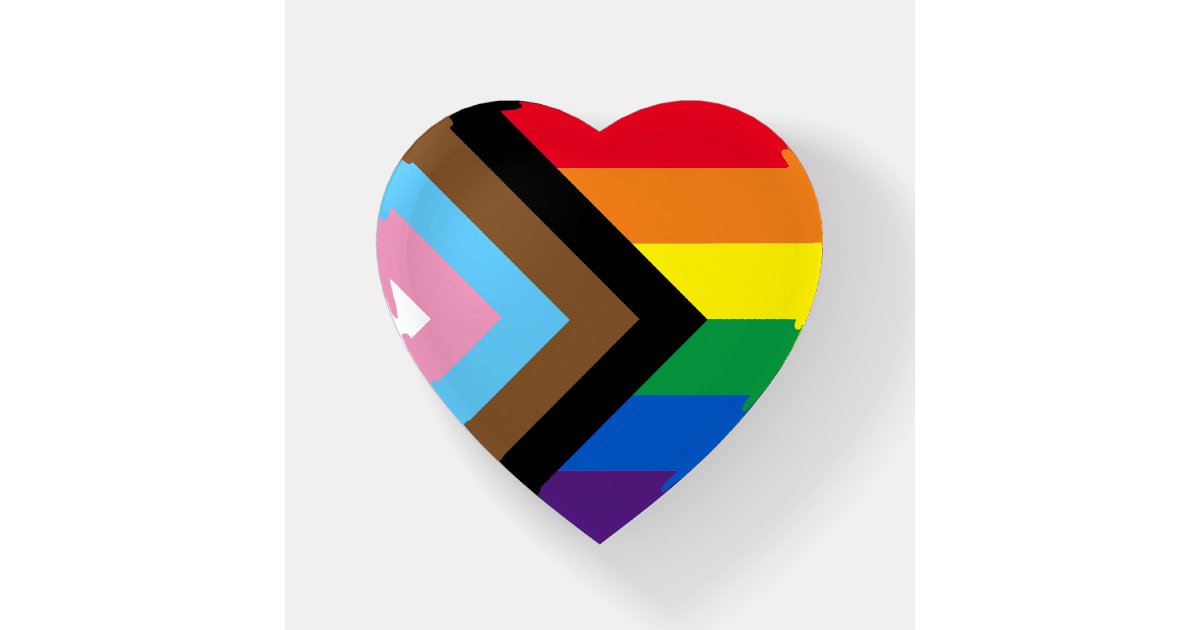 Inclusive Rainbow Lgbtq Gay Diversity Flag Heart Paperweight Zazzle