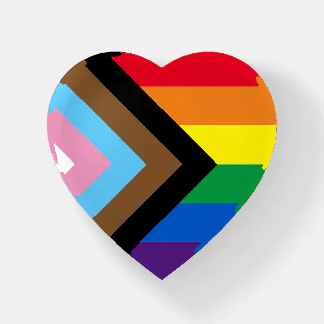 Inclusive Rainbow Lgbtq Gay Diversity Flag Heart Paperweight Zazzle