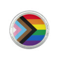 Inclusive rainbow Lgbtq gay diversity flag Ring | Zazzle