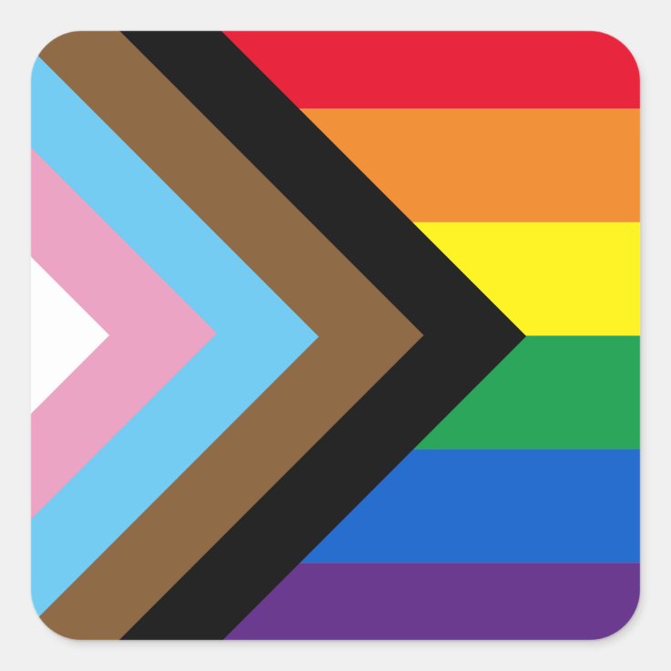 Inclusive Rainbow Lgbtq Gay Diversity Flag Square Sticker Zazzle