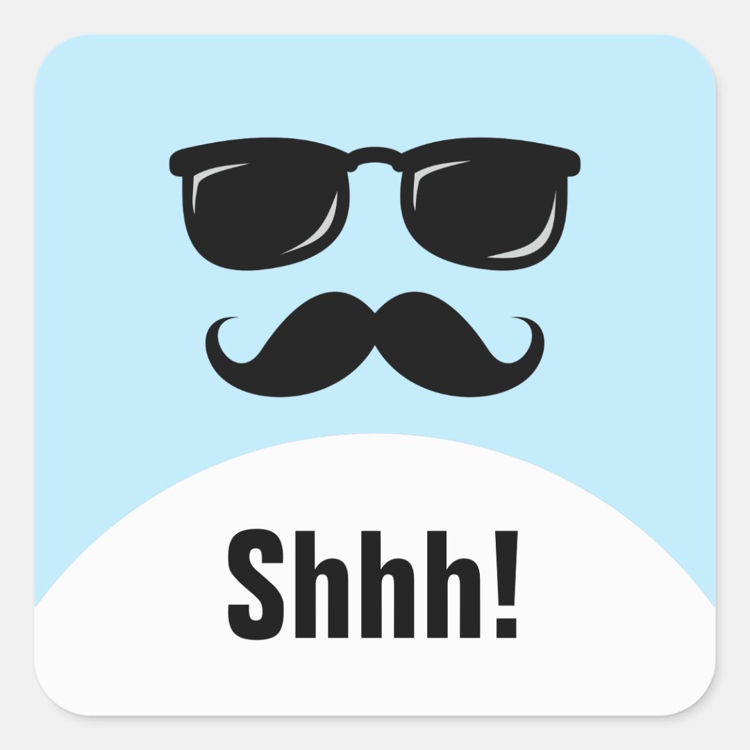 Incognito blue surprise party shhh! stickers | Zazzle