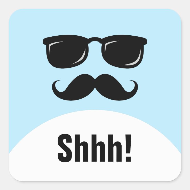 Incognito blue surprise party shhh! stickers | Zazzle