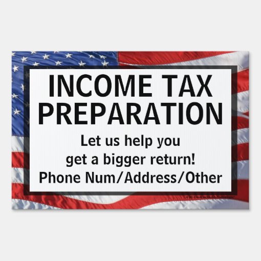 Income Tax /Financial Business Custom Printed Sign | Zazzle