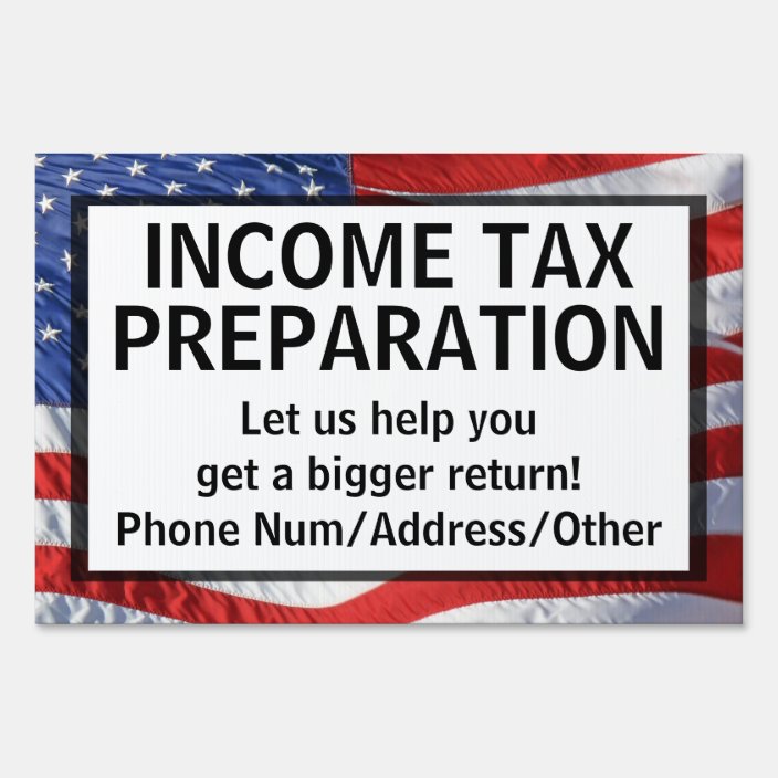 Income Tax /Financial Business Custom Printed Sign | Zazzle.com