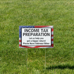 Income Tax /Financial Business Custom Printed Sign | Zazzle