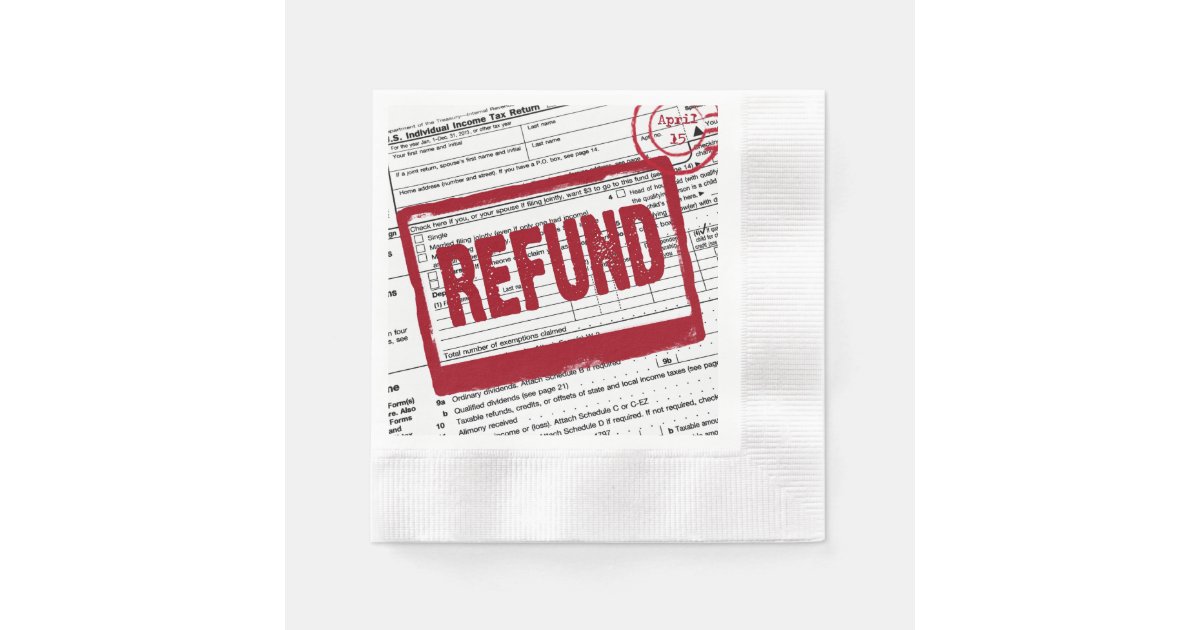income tax refund stamp paper napkins | Zazzle