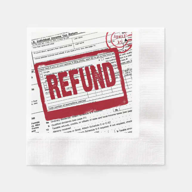 income tax refund stamp paper napkins | Zazzle