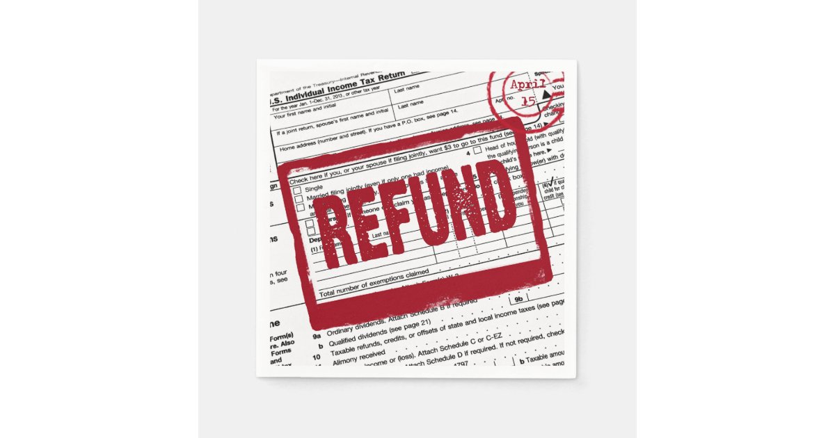 income tax refund stamp paper napkins | Zazzle