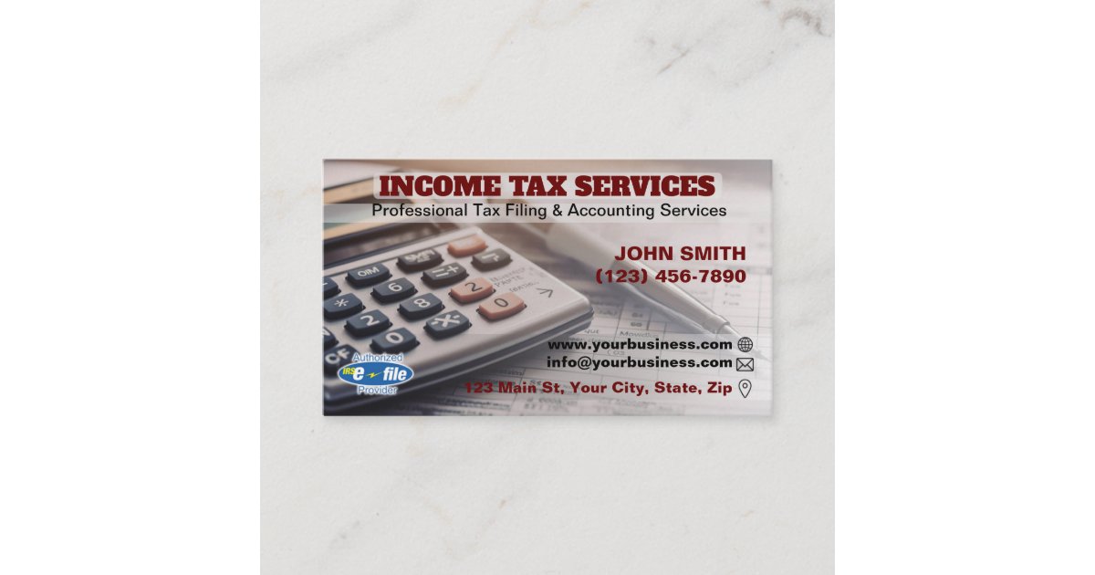 Income Tax Service Business Cards | Zazzle