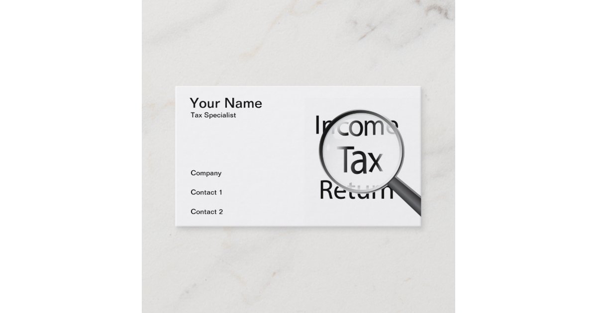 Income Tax specialist Business Card | Zazzle