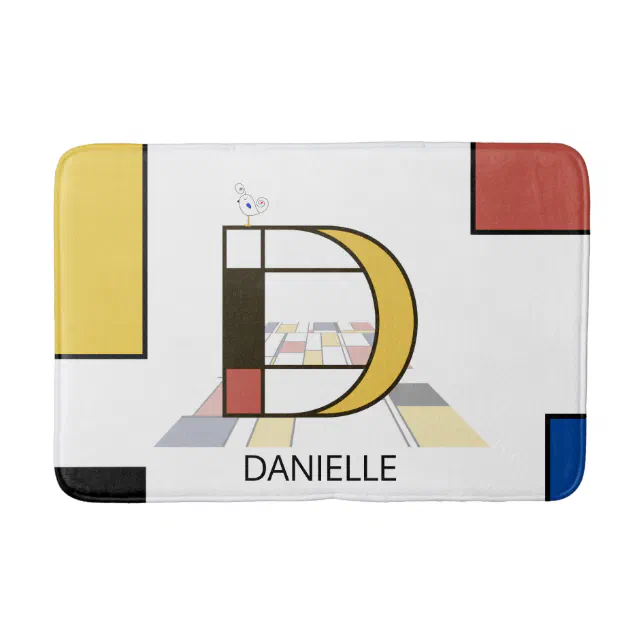 Incredible Neoplasticism Art Monogram. Letter D Bath Mat | Zazzle