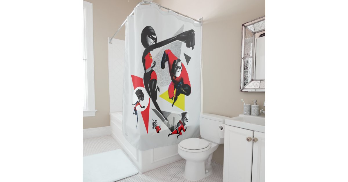 Incredibles 2 | Battling Villainy Shower Curtain | Zazzle