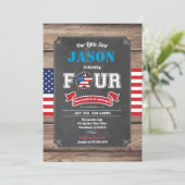 Independence Day boy 4th birthday turning FOUR kid Invitation | Zazzle