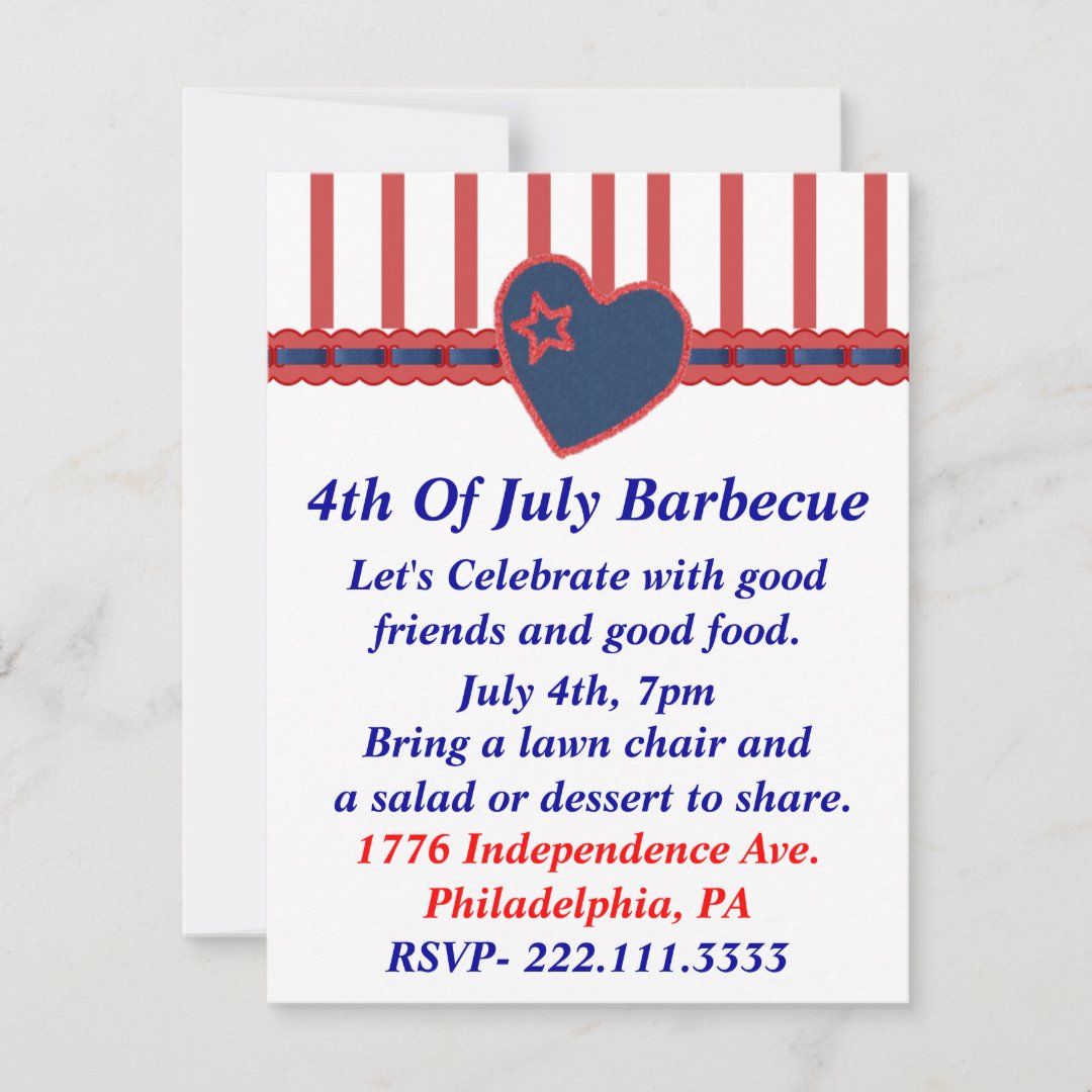 Independence Day Custom Party Invitation | Zazzle