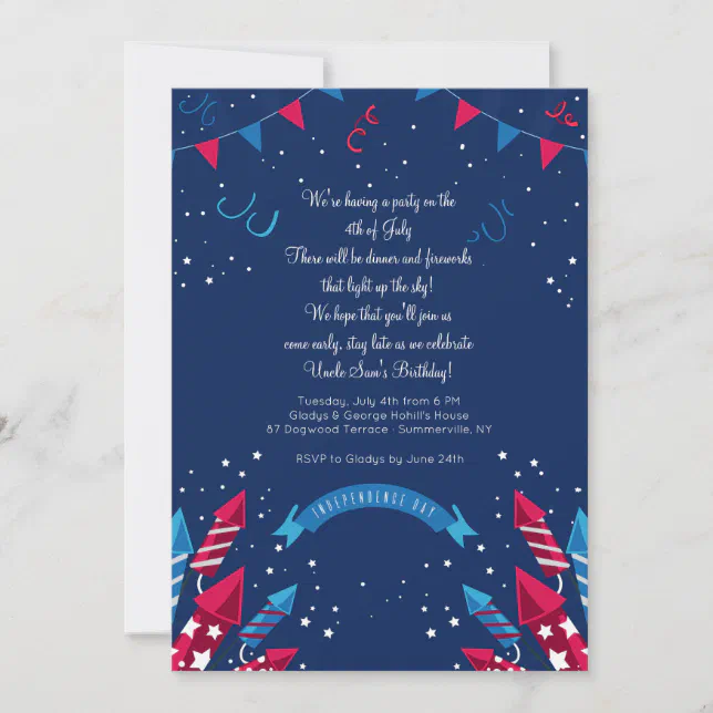 Independence Day Fireworks Invitation | Zazzle