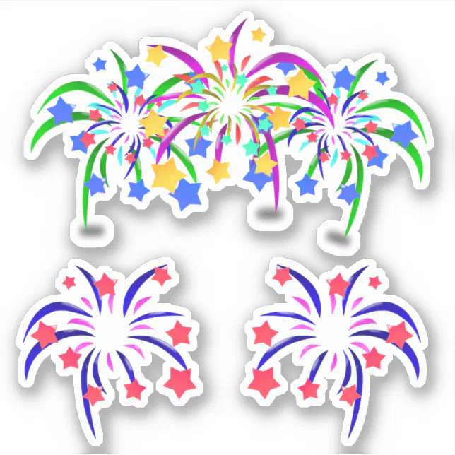 Independence Day Fireworks Sticker | Zazzle