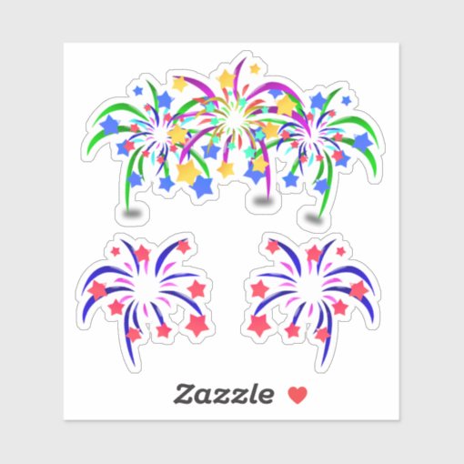 Independence Day Fireworks Sticker | Zazzle