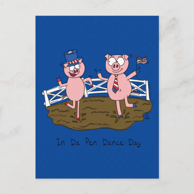 Independence Day Funny Pigs 4th of July Postcard | Zazzle