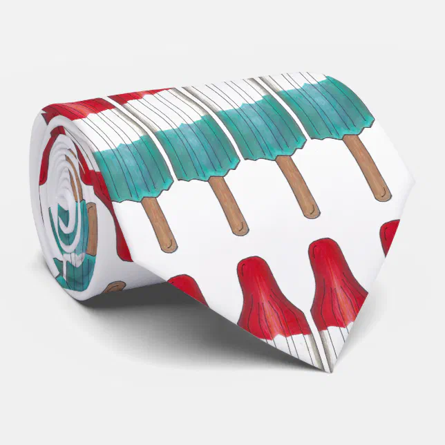 Independence Day Rocket Pop Patriotic Popsicles Neck Tie | Zazzle